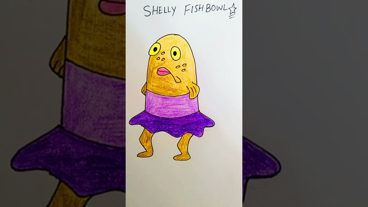 Shelly/how to draw shelly fish bowl from spongebob squarepant#shorts # ...