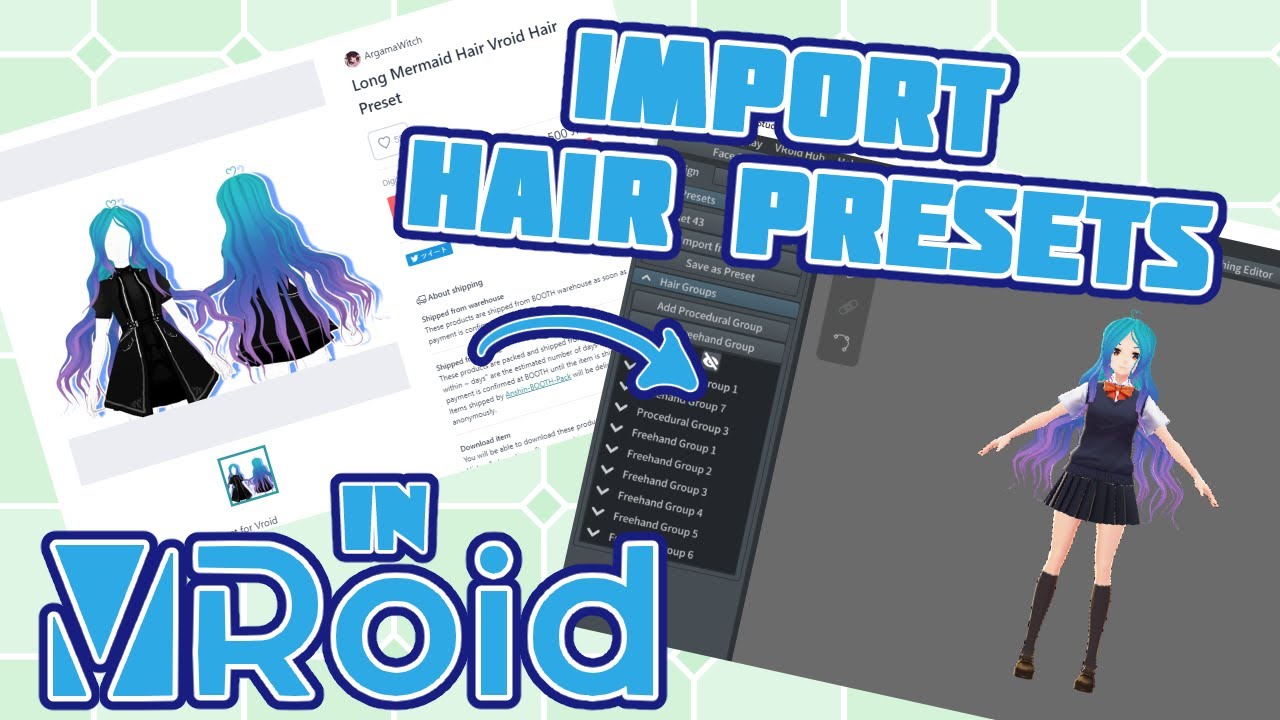 Tutorial: How to Import Hair Presets in Vroid - YouTube