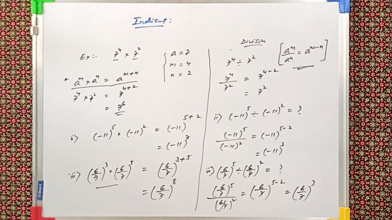 Indices with examples | Exponential equation with examples - YouTube