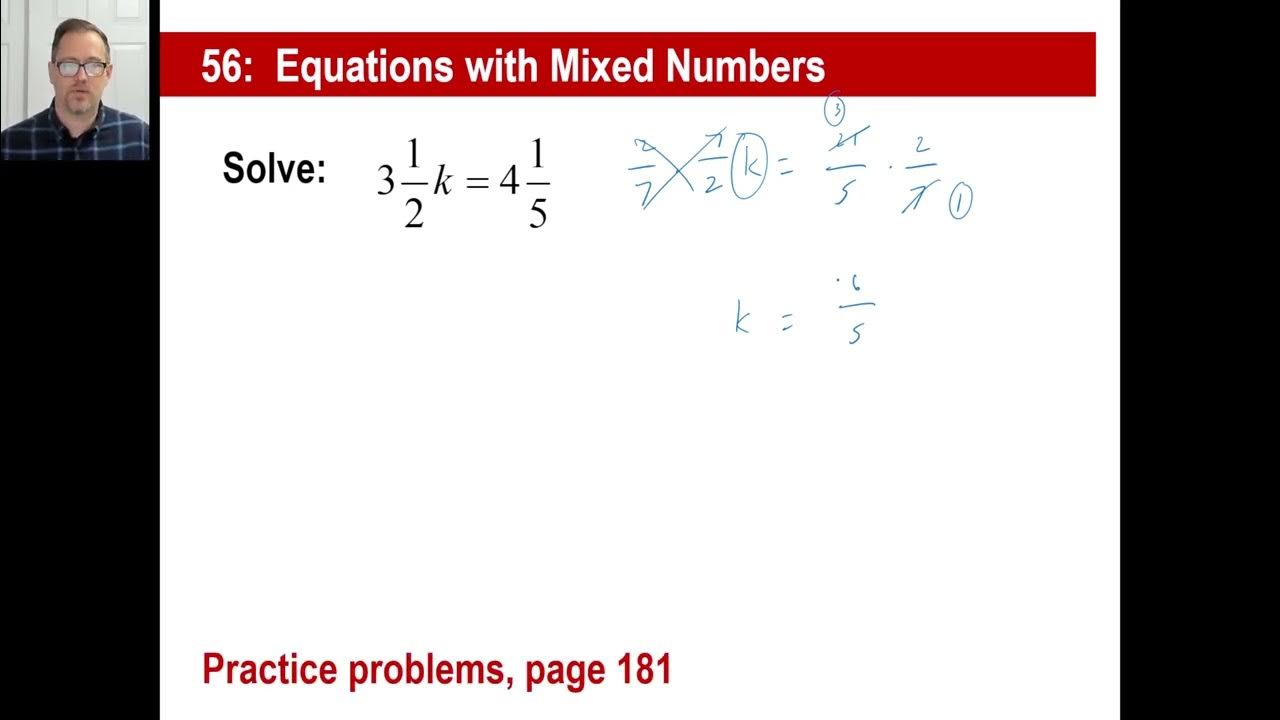 Saxon Math - Pre-Algebra 1/2: 3rd Edition (Lesson 56) - Equations with ...