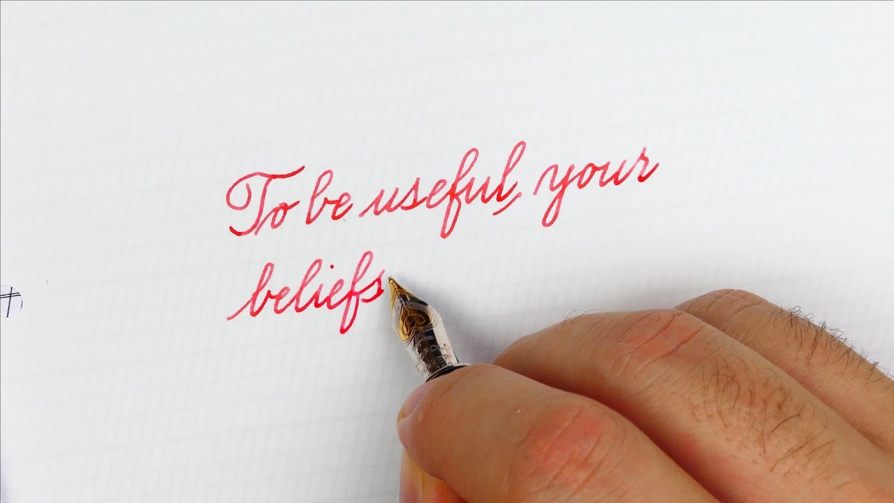 Parker Duofold Big Red: writing an amazing quote in English Cursive ...