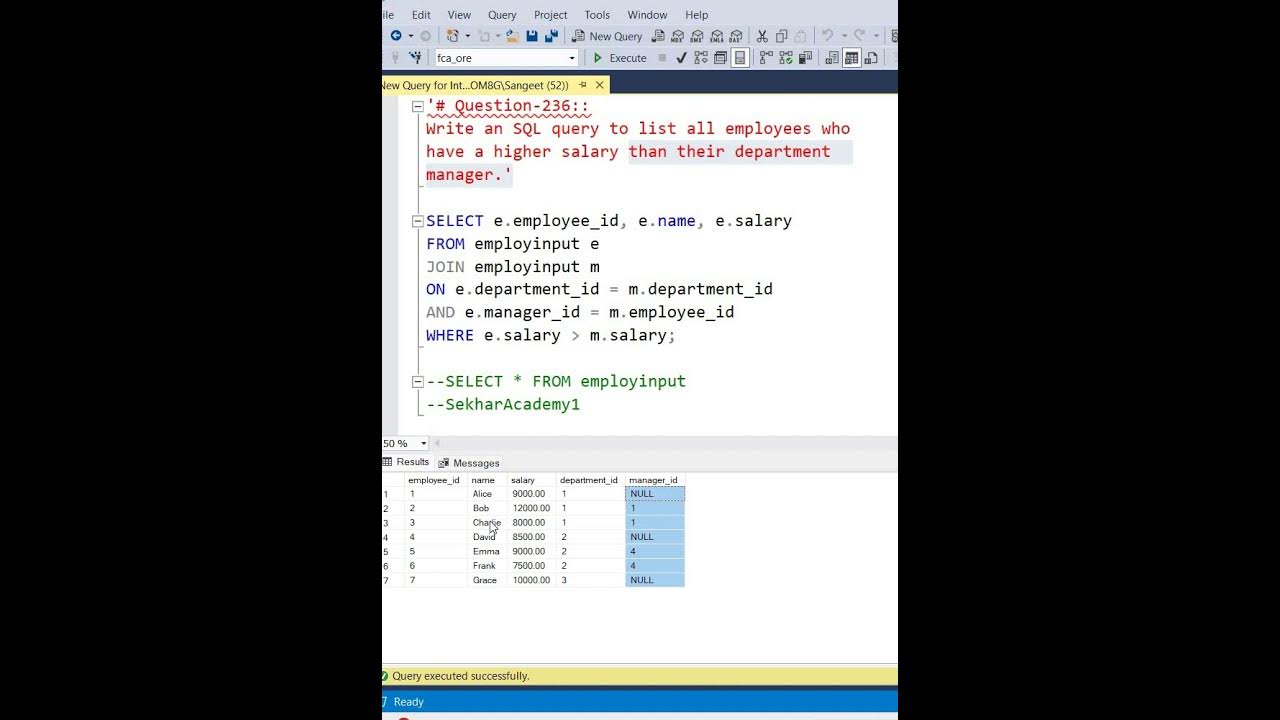 SQL Interview Question 236 || #sql #mysql #oracle #interview #shorts #reels #coding ...