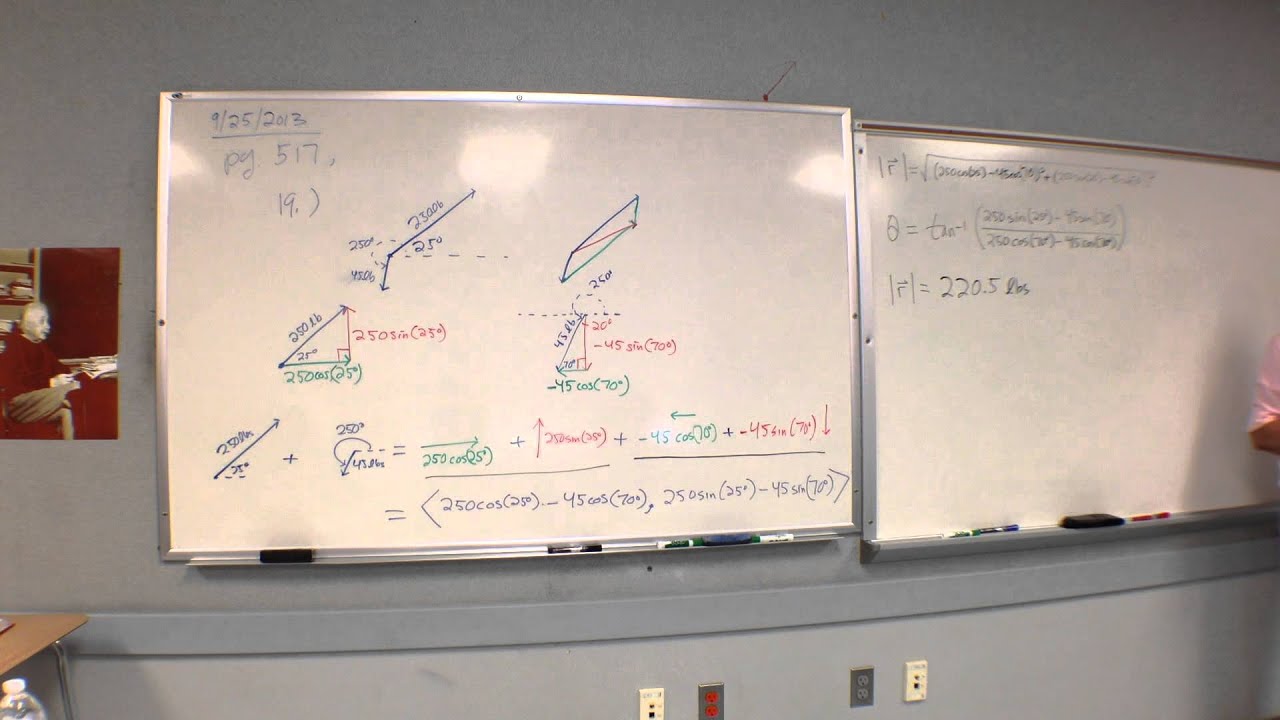 2013.09.25 Precalculus Honors Vector Word Problems with Trigonometry ...