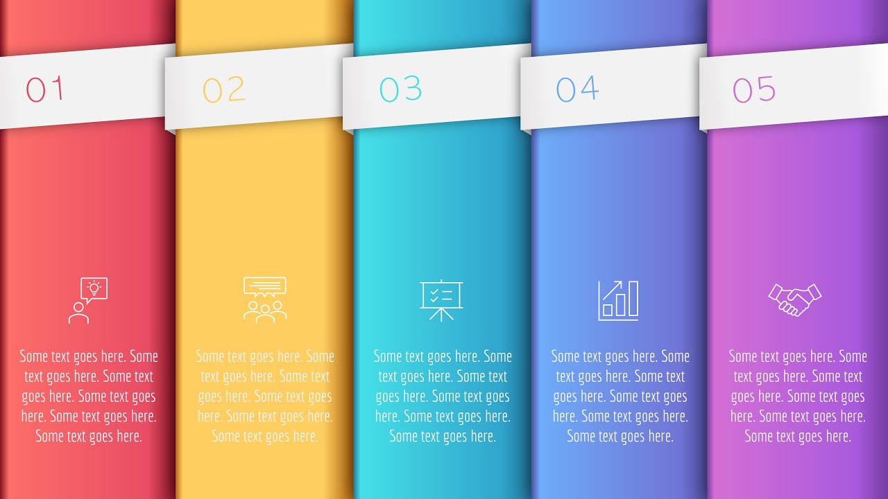 53.[PowerPoint] Create 5 Step RECTANGULAR Shape Infographic| Colorful ...