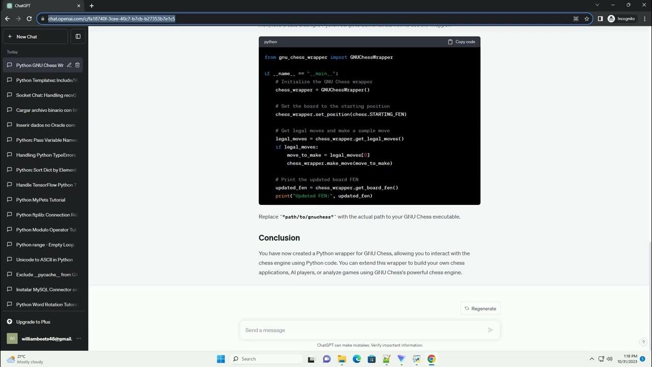 Writing an API wrapper for GNU Chess using Python 3 - YouTube