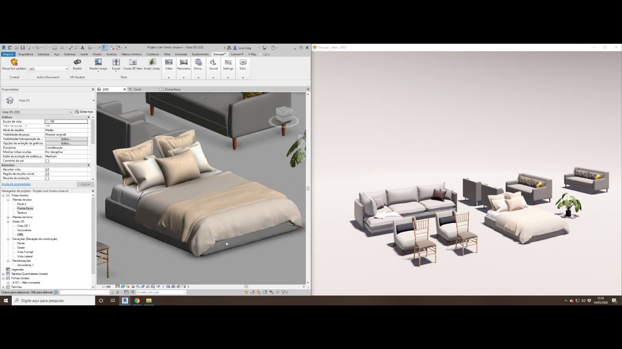 FREE - Revit High Quality 3D model - Revit interior - YouTube
