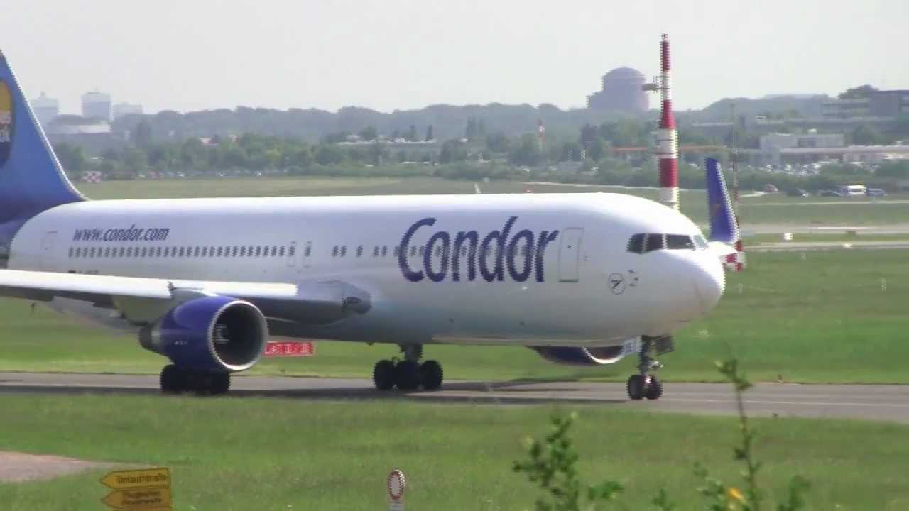 Condor Boeing 767-300ER takeoff at Hamburg Airport. - YouTube