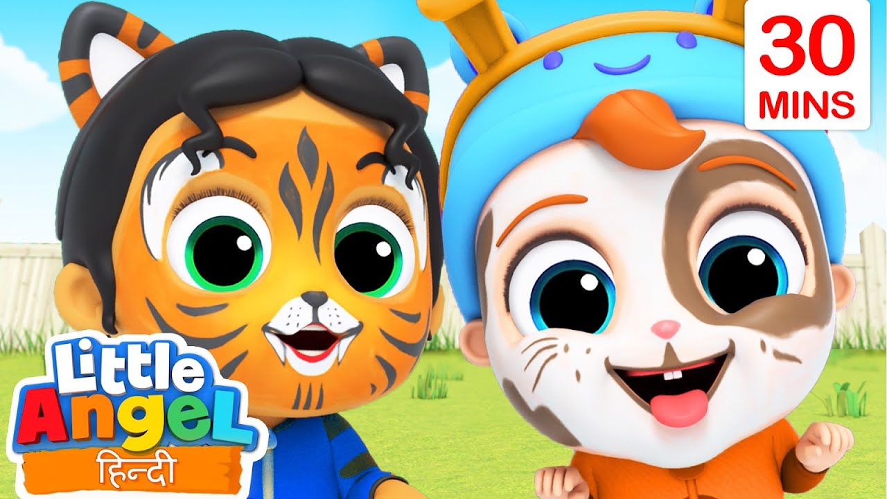 Face Painting Song चेहरे पर चित्रकारी | Hindi Kids Halloween Rhymes l ...