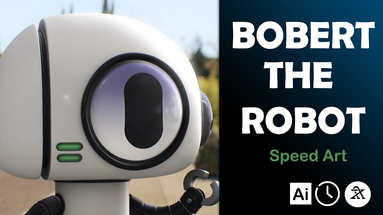 BOBERT ROBOT ILLUSTRATION-ADOBE ILLUSTRATOR SPEEDART - YouTube