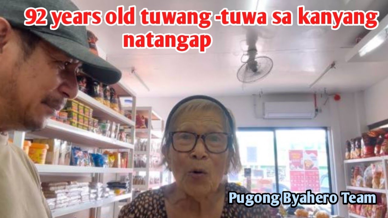 92 YEARS OLD TUWANG TUWA SA KANYANG NATANGAP - YouTube