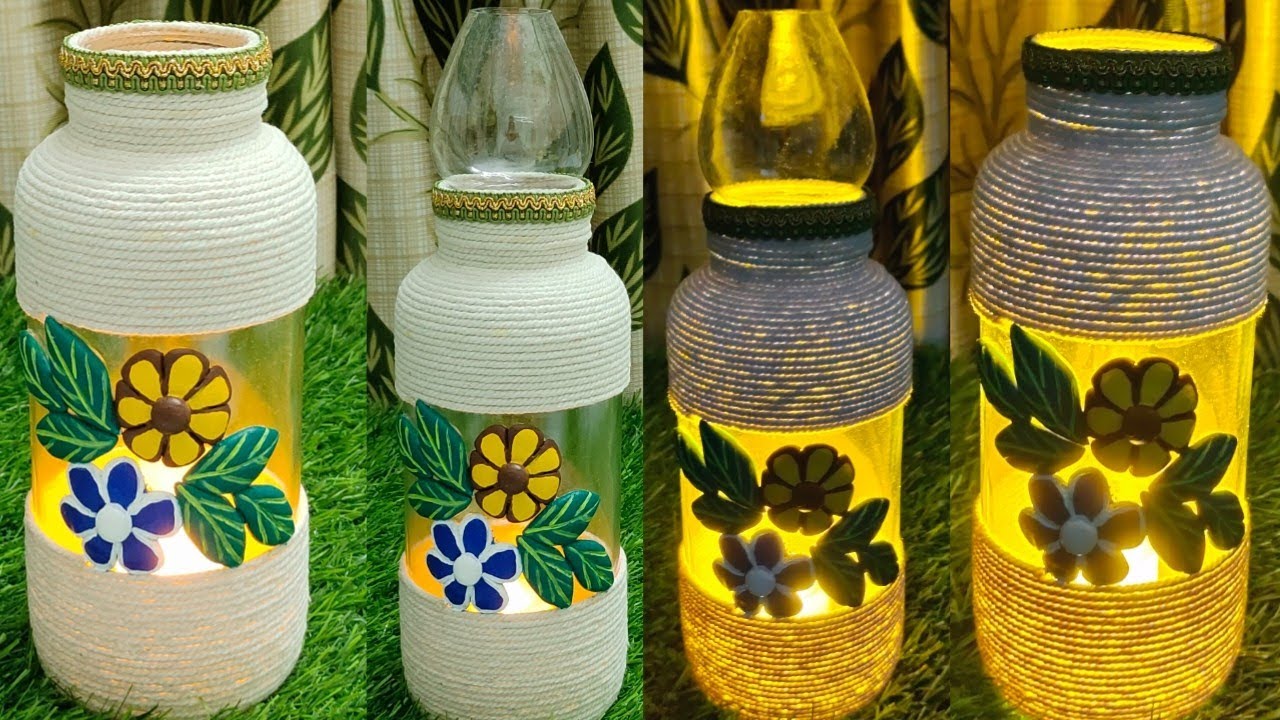 Glass Bottle Craft Ideas|DIY with Glass Honey Bottle - YouTube