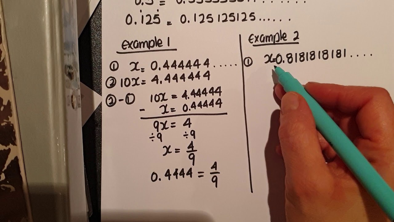 Converting Recurring Decimals To Fractions YouTube Converting Recurring Decimals To Fractions YouTube
