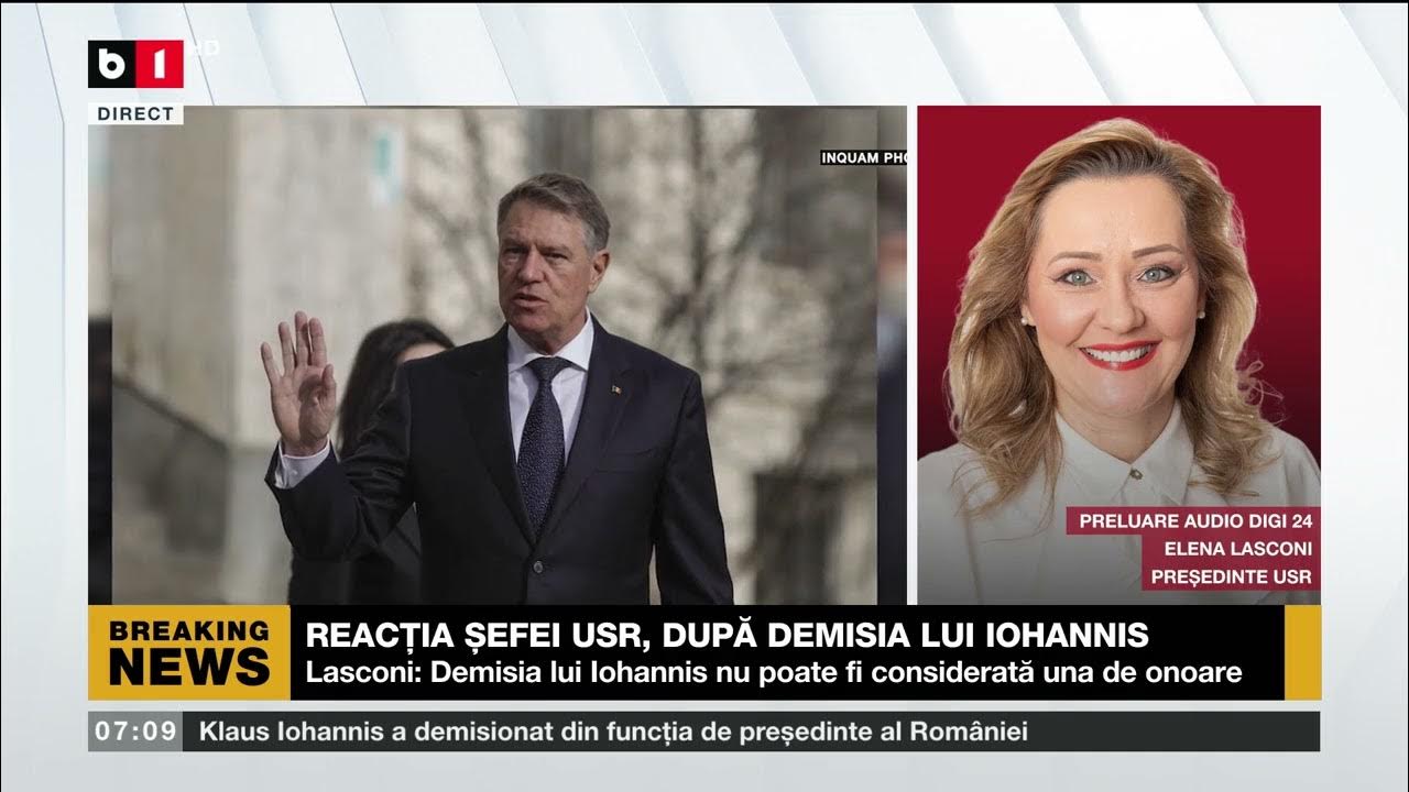 REACȚIA ȘEFEI USR, DUPĂ DEMISIA LUI IOHANNIS_Știri B1TV_11 febr. 2025 - YouTube