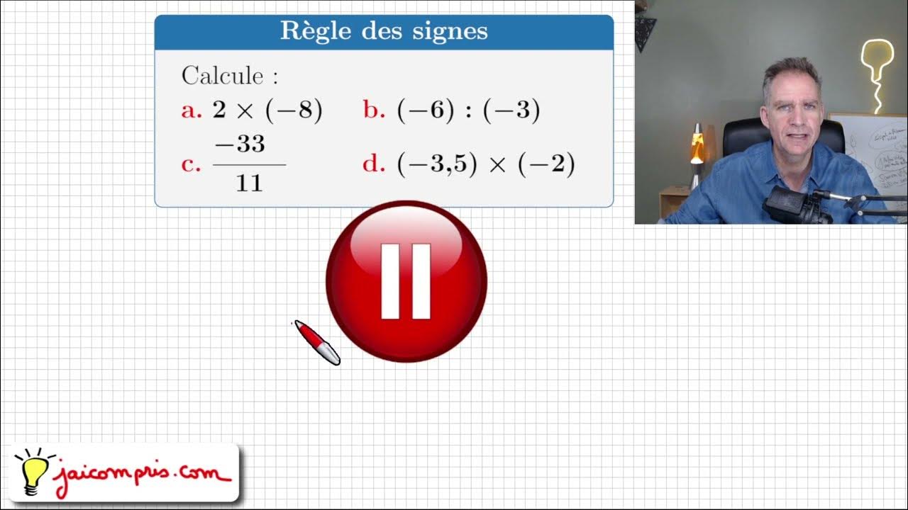 Exercice ♦ Multiplier, diviser des nombres relatifs • Règle des signes • 2 x (– 8) ♦ Quatrième ...
