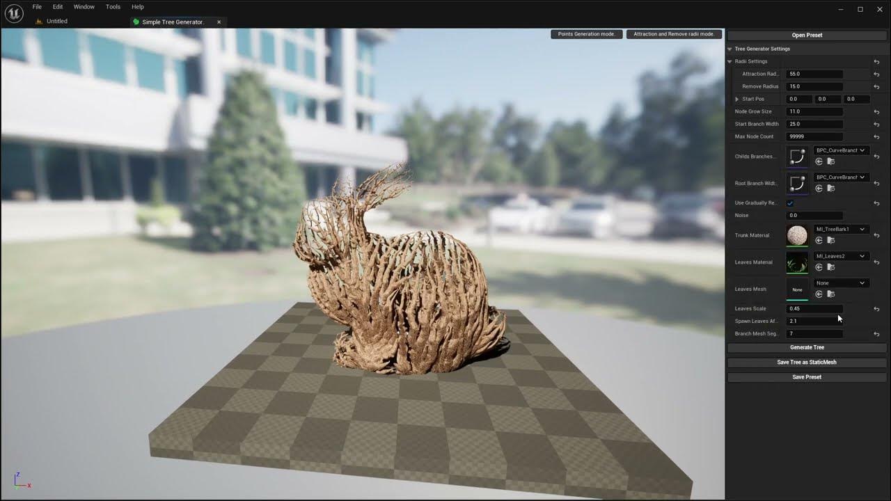 Simple Tree Generator for Unreal Engine5. Version 1.1 - YouTube