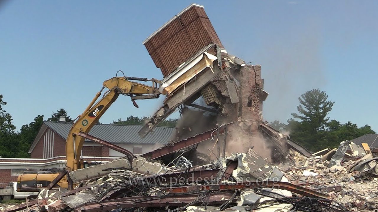 Extreme Dangerous Heavy Equipment Excavator Machines Destroy Building ...
