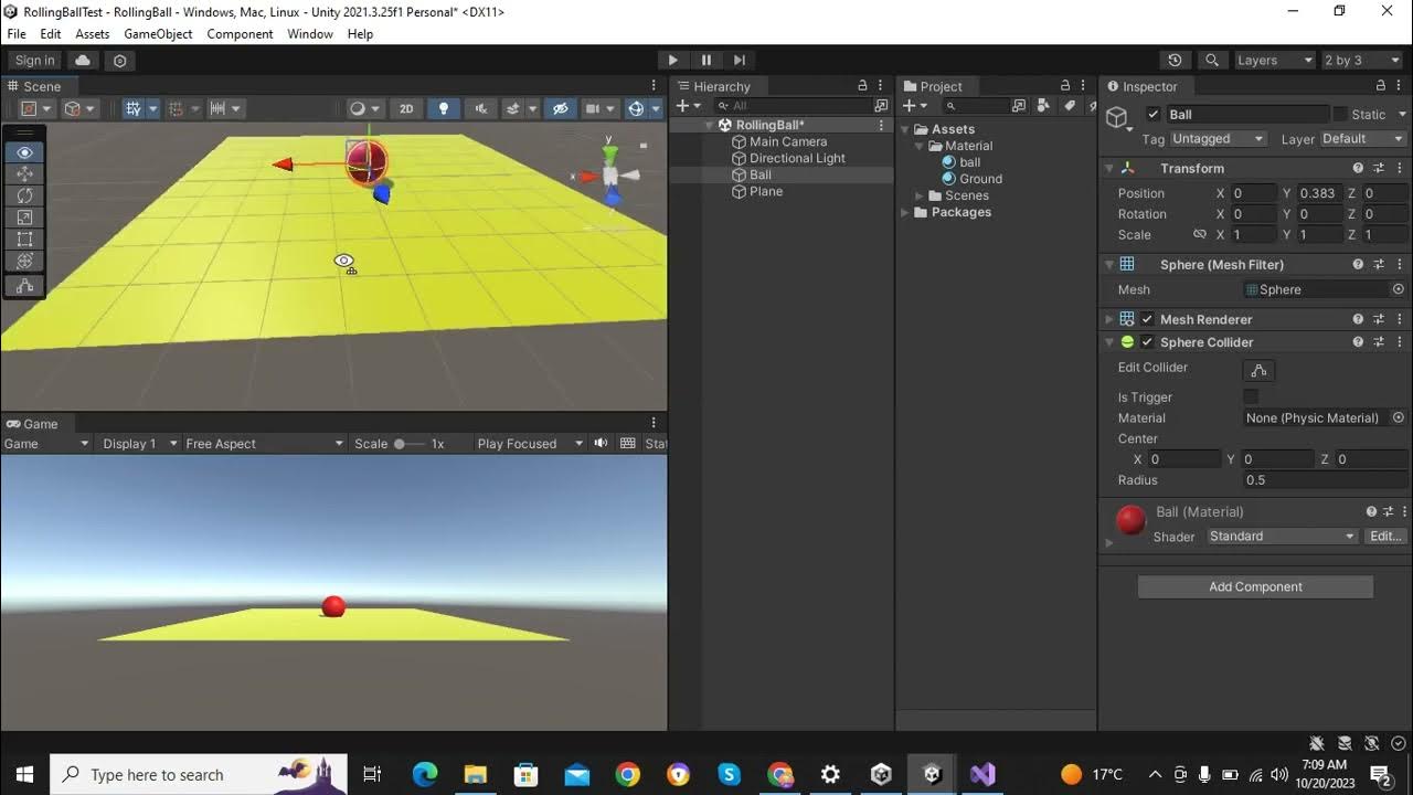 Learn Unity: Roll a Ball Tutorial #1 - Basic Movement and Controls - YouTube