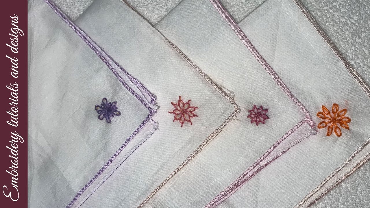 Very simple &easy handkerchief hand embroidery for beginners # ...