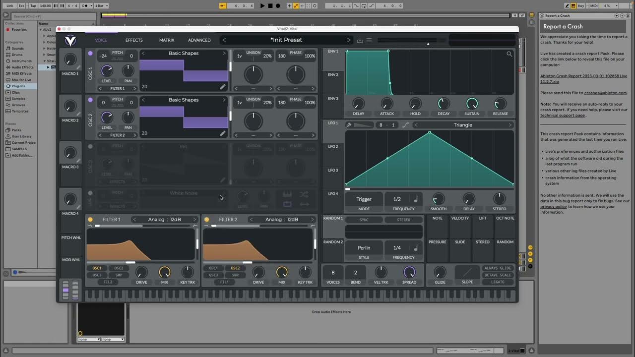 4x4 Bassline Ableton with Vital Tutorial - YouTube