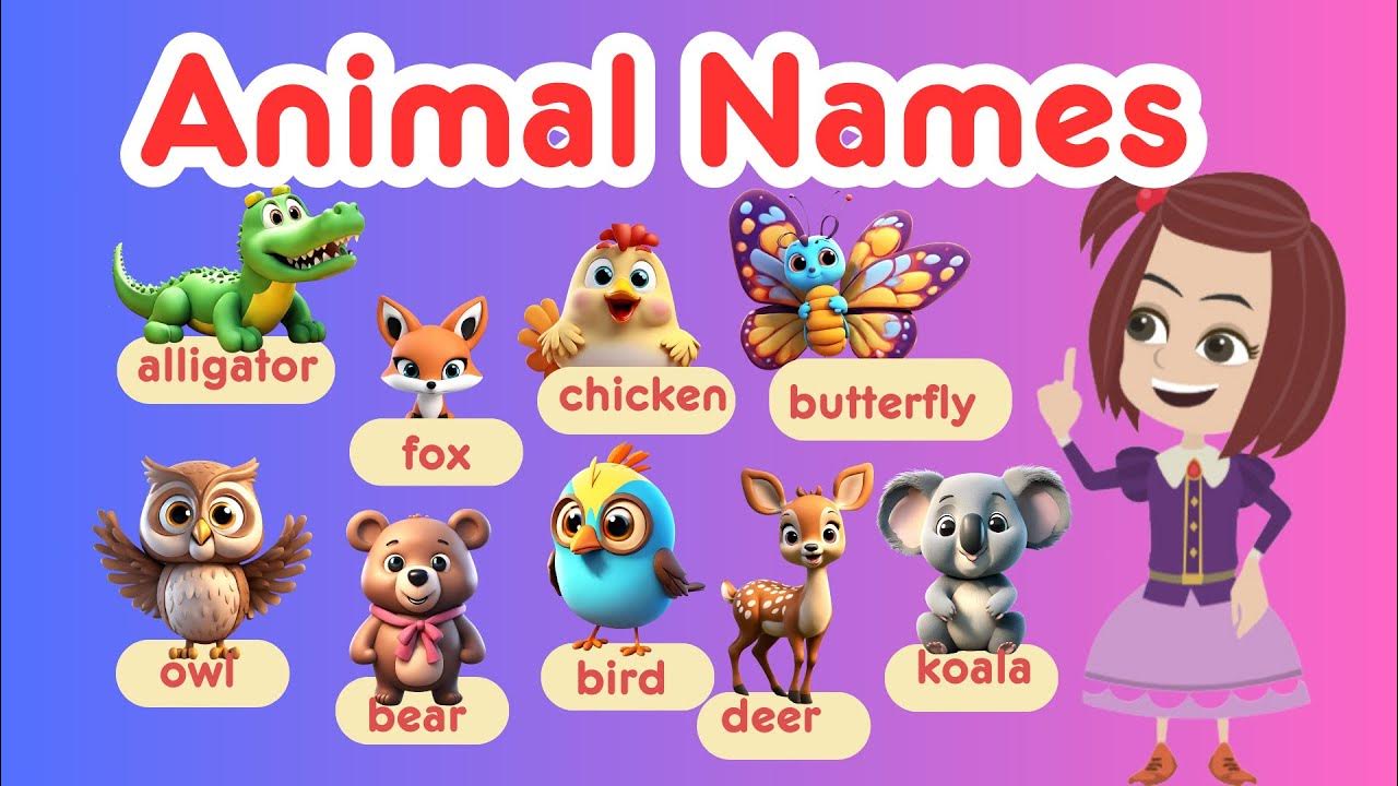 The Animal for kids-Vocabulary for kids- Learn Animals Names For ...