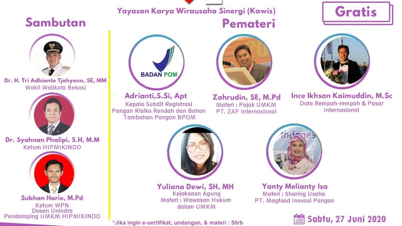 Seminar Merdeka Wirausaha Cinta UMKM Indonesia Binaan Yayasan Kawis ...