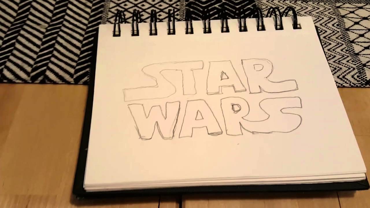 Drawing the STAR WARS LOGO - YouTube