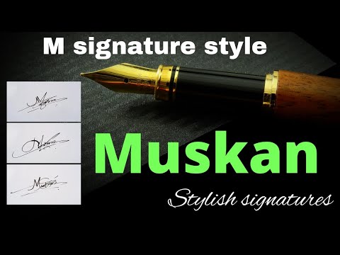 Muskan name signature style | M name signature style - YouTube