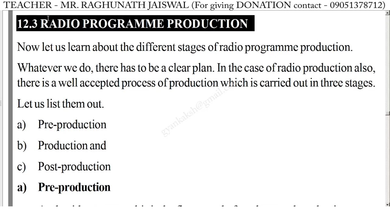 Radio Programme Production | रेडियो कार्यक्रम उत्पादन | Mass ...
