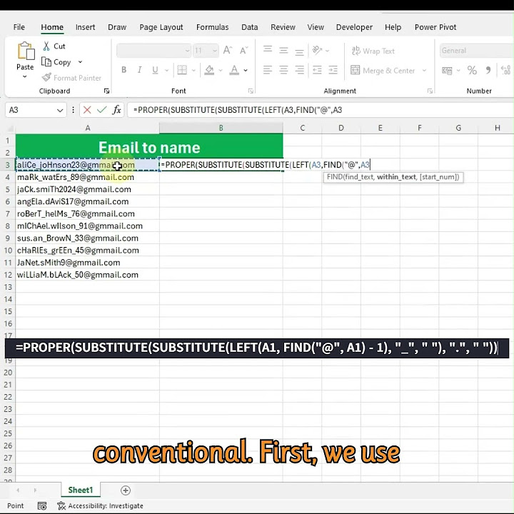 Extract Name From Email In Excel shorts YouTube extract-name-from-email-in-excel-shorts-youtube