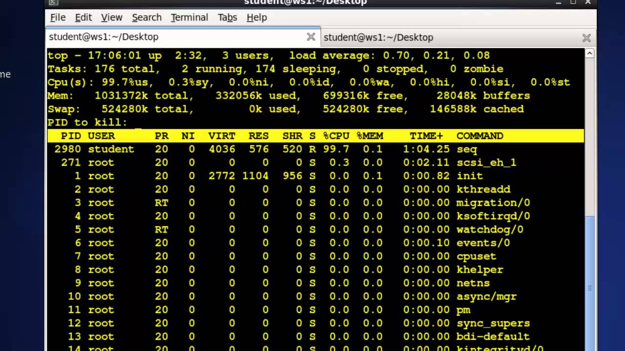 Linux Process Management Part 3 ( Top ) - Youtube