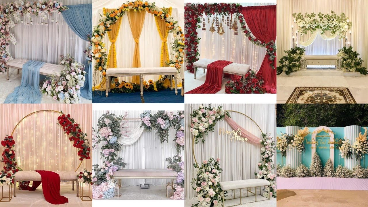 Latest wedding stage decoration ideas |Gorgeous flower decoration trend ...