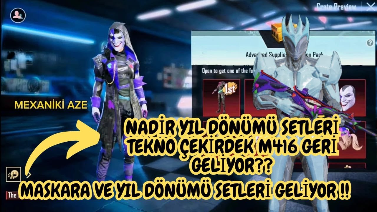 MASKARA M416 & NADİR YIL DÖNÜMÜ SETLERİ GELİYOR PUBG MOBİLE NADİR ...