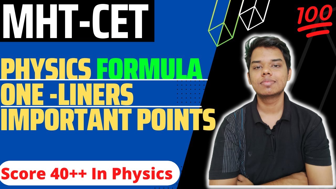 Physics All Formulaes, One liners, Important Points | MHT-CET 🔥| Score ...