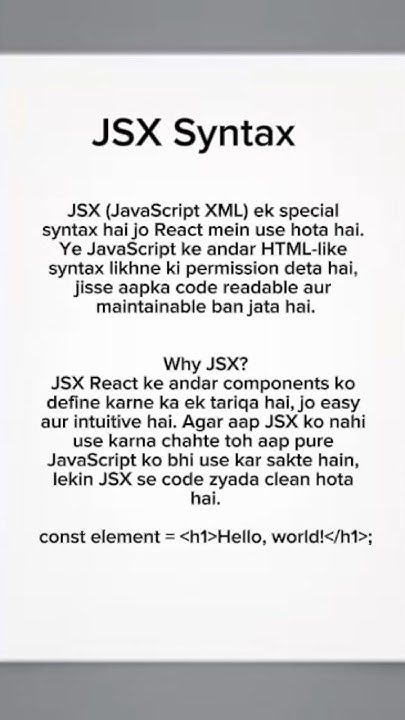 Jsx Programming Reactjs Reactvideos Coding Mernstack Interview Frontenddevelopment Jsx