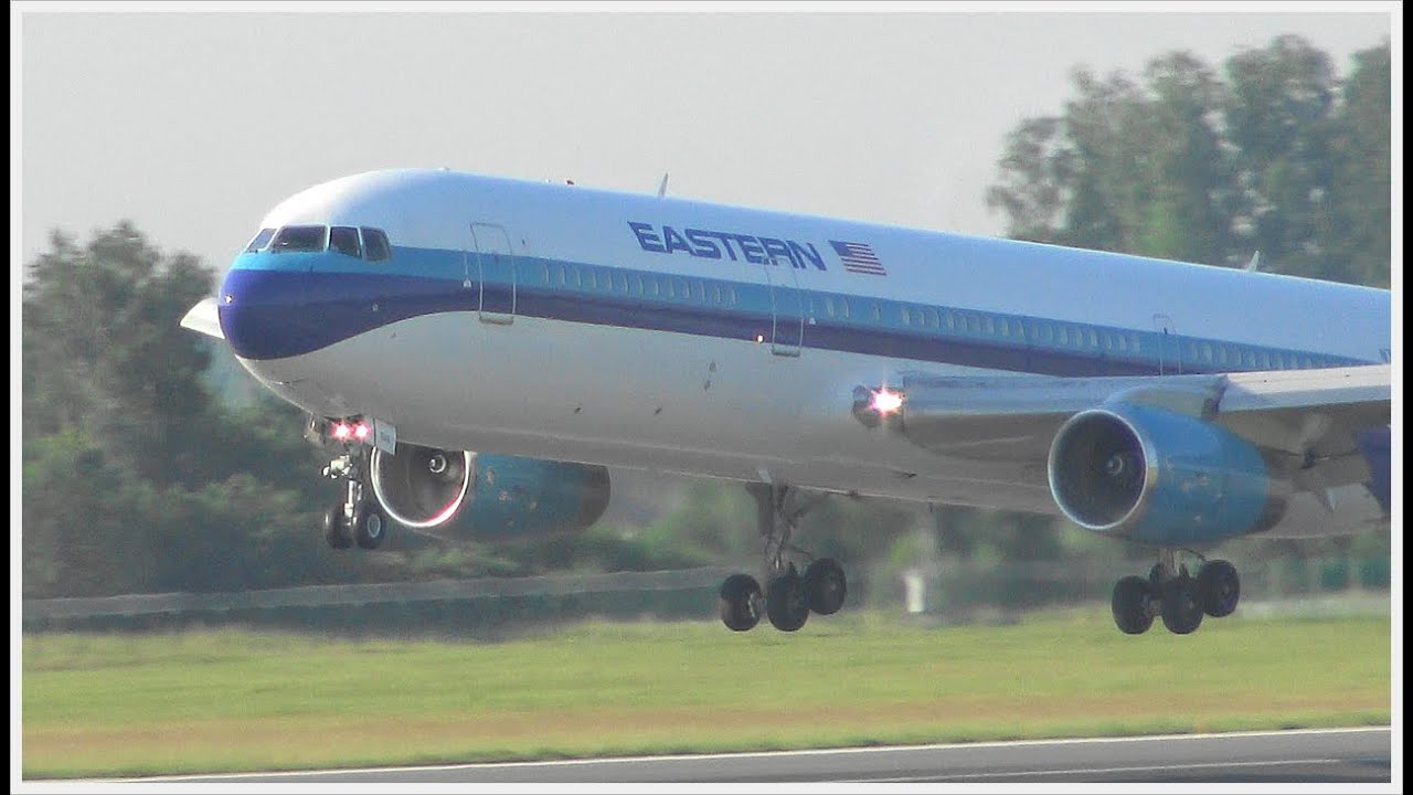Eastern Airlines Boeing 767 lands in Vilnius - YouTube