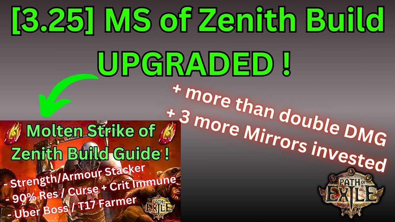[3.25] UPGRADED Molten Strike of the Zenith Build on POE ! 5 Mirror ...