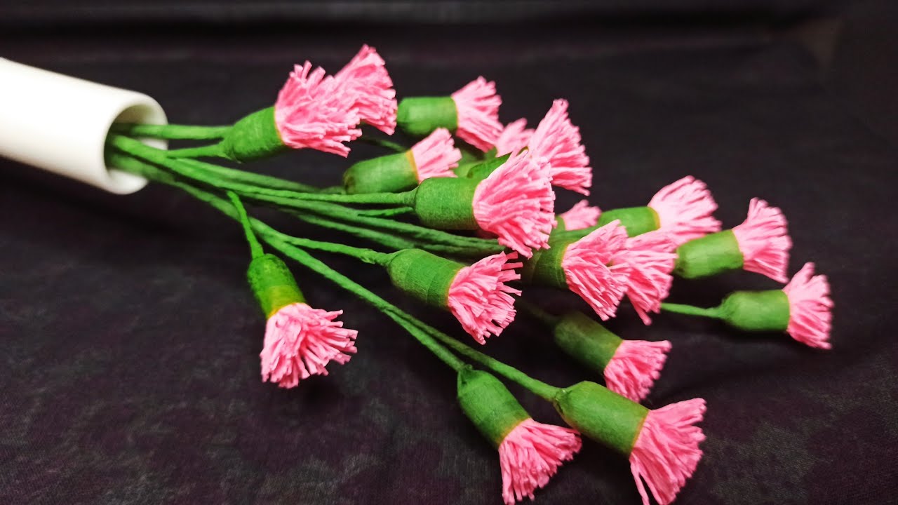 Baby Breath Paper Flower || Crepe Paper Flower Craft Idea - YouTube