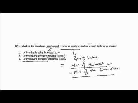 CFA Tutorial: Equity (Asset Based Approach/Model of Equity Valuation ...