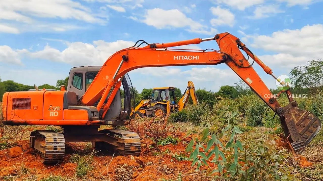 Jcb vs TATA hitachi | jcp video | tractor video | come to village ...