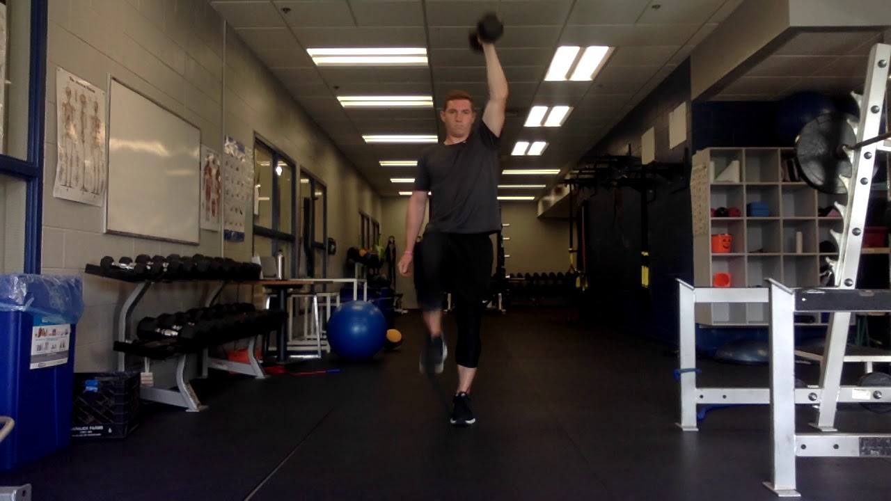 Single Arm Overhead Press with Mini Band Knee Drive - YouTube