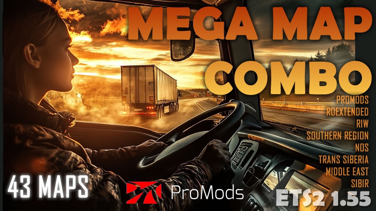 Promods Mega Combo - 43 Maps for ETS2 1.55 - Setup Guide - YouTube
