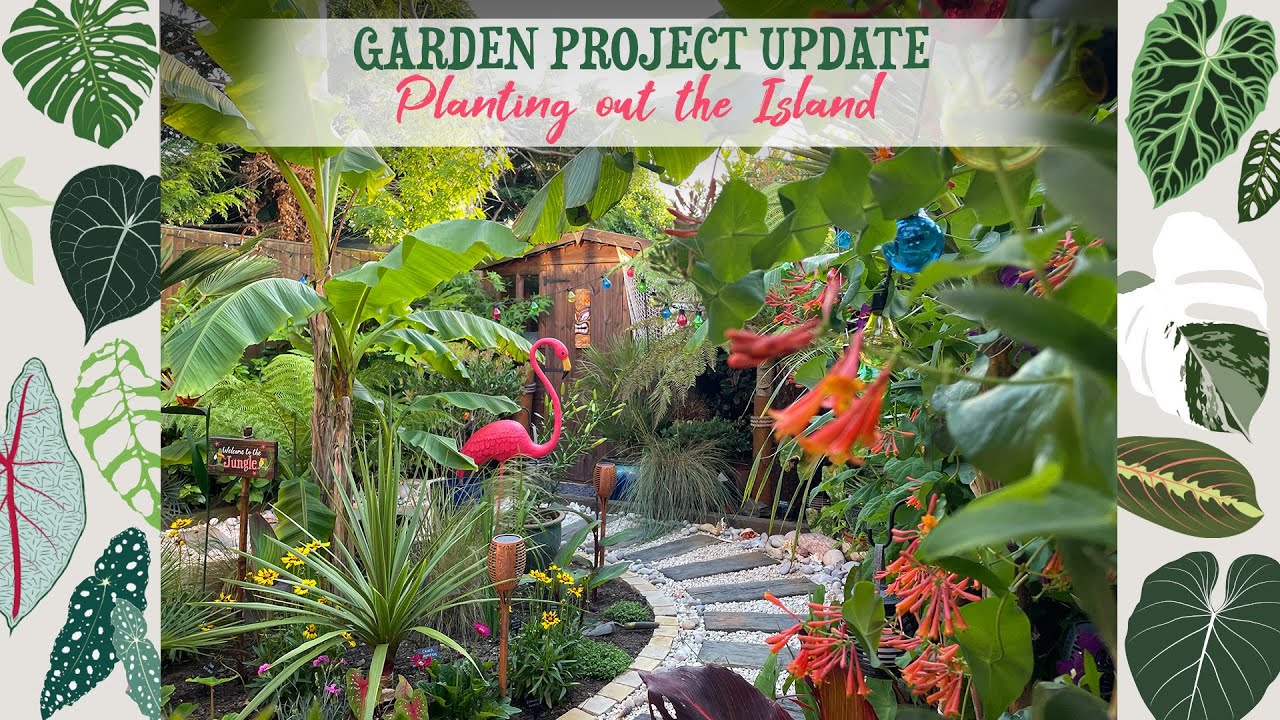 My Tropical Garden Update 🌺 Planting Out My Centre Island! 🌴🦋☀️🦩🐚🦀🏝 ...