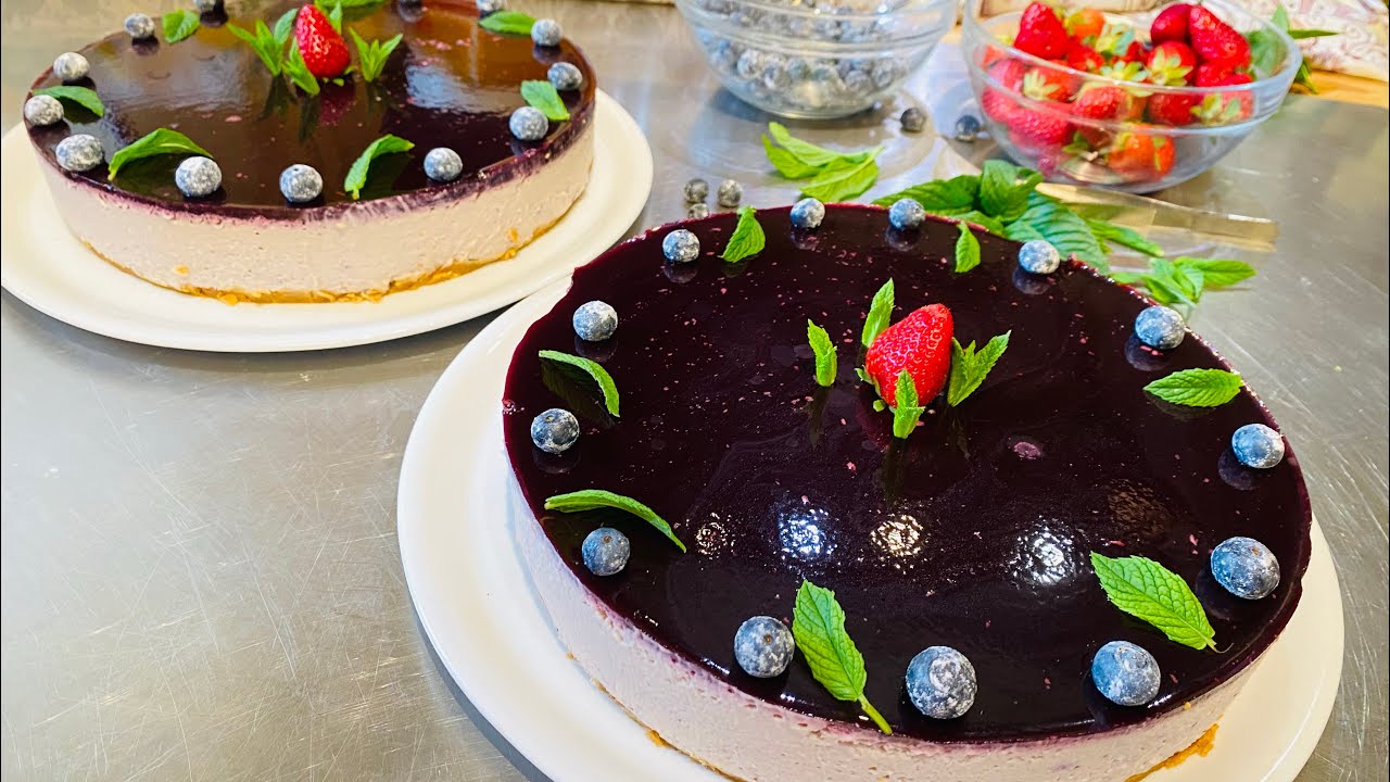 Cheesecake ai mirtilli.morbida cremosa e colorata. - YouTube