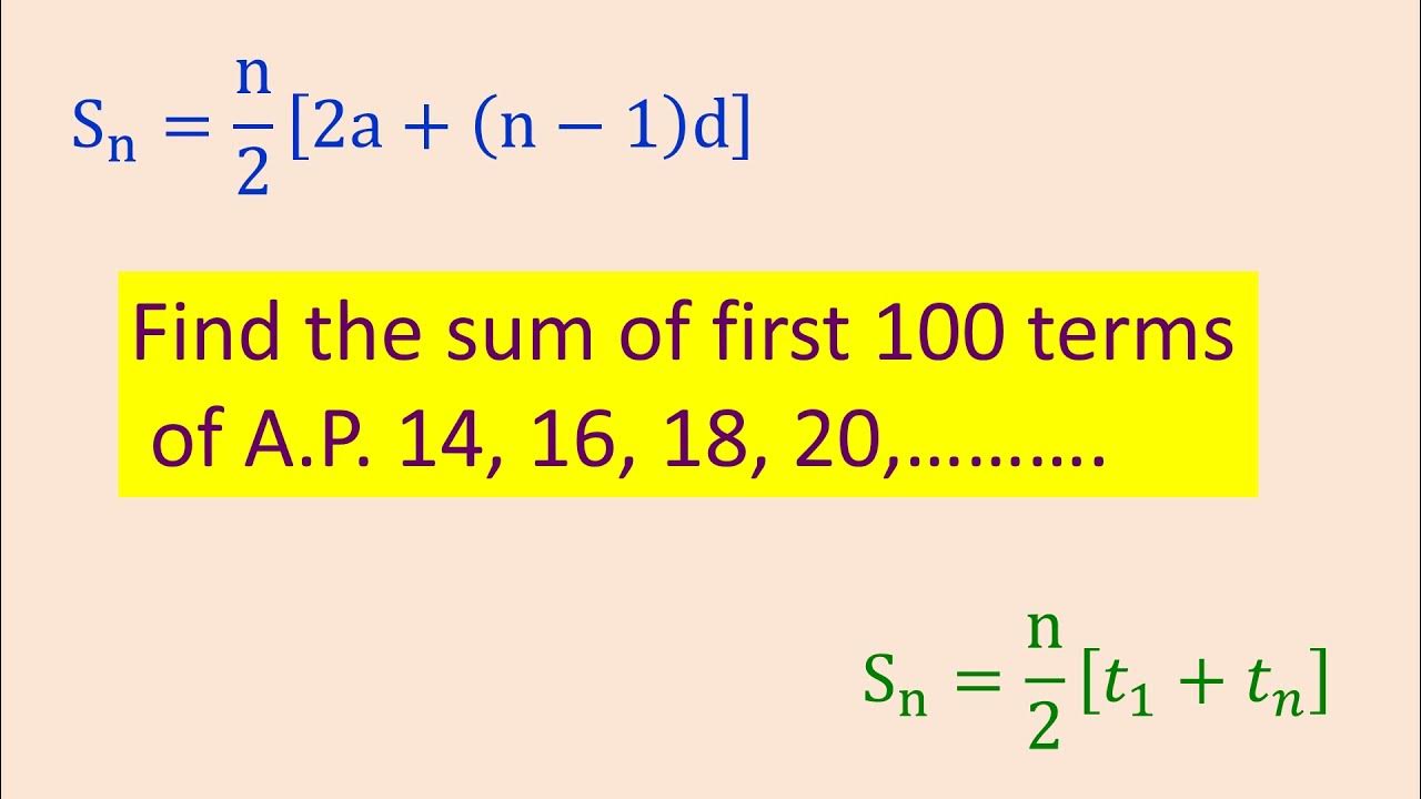 Find the sum of first 100 terms - YouTube