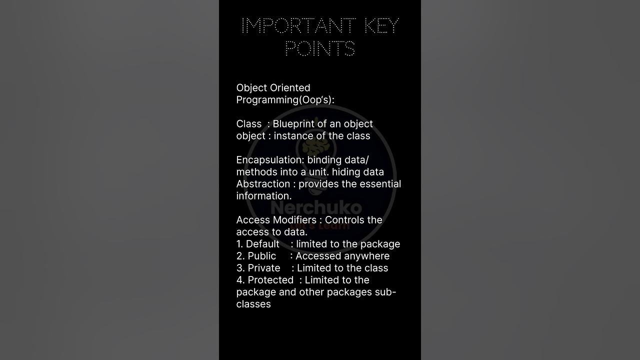 Oops Important Keypointsinternship Javaoopsinjava Encapsulation Cse Interview Software 