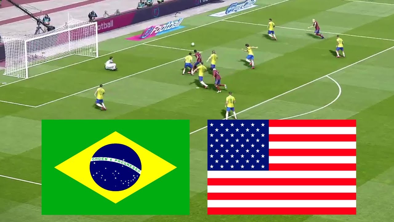 BRASIL vs ESTADOS UNIDOS AMISTOSOS DA SELEÇÃO 2024 SIMULAÇÃO FUTEBOL ...