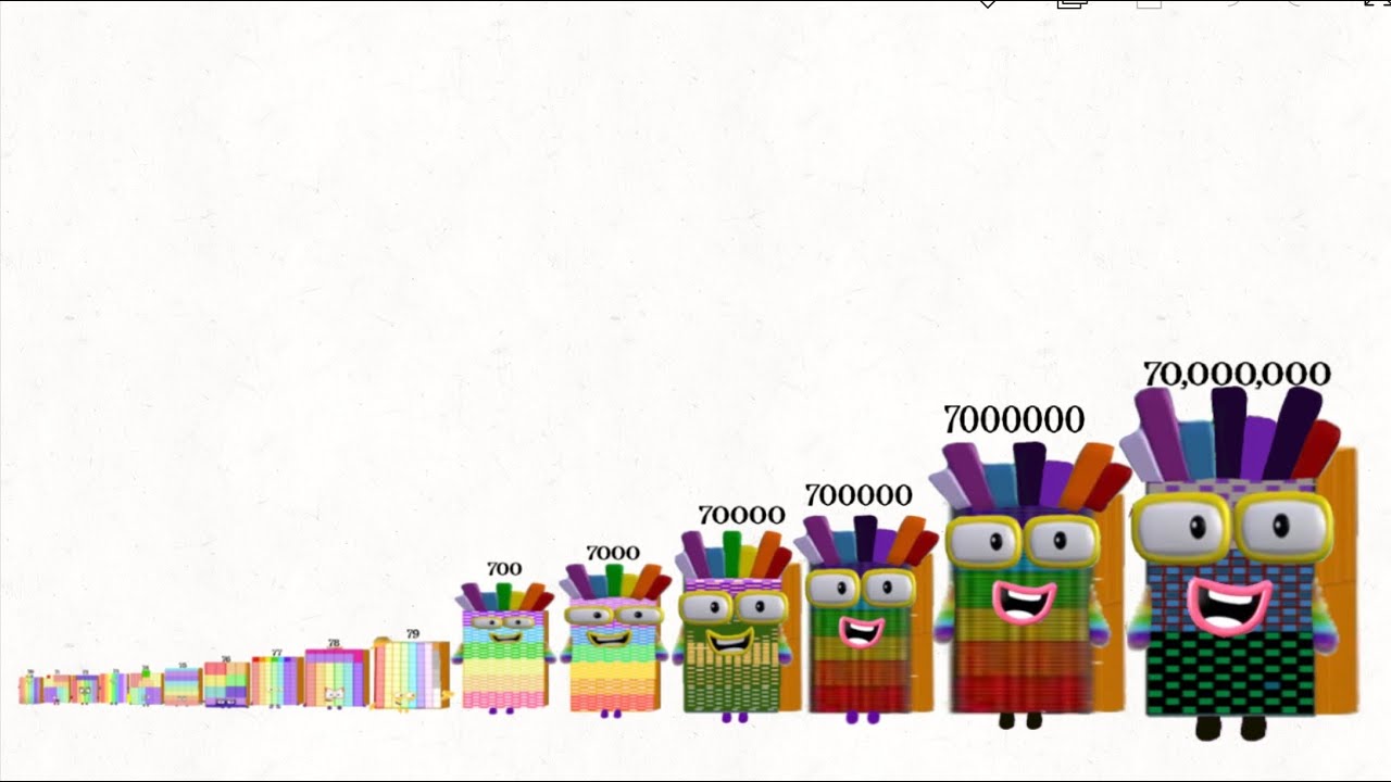 Numberblocks 70 sneeze 71 to 79 small to large number and special ...