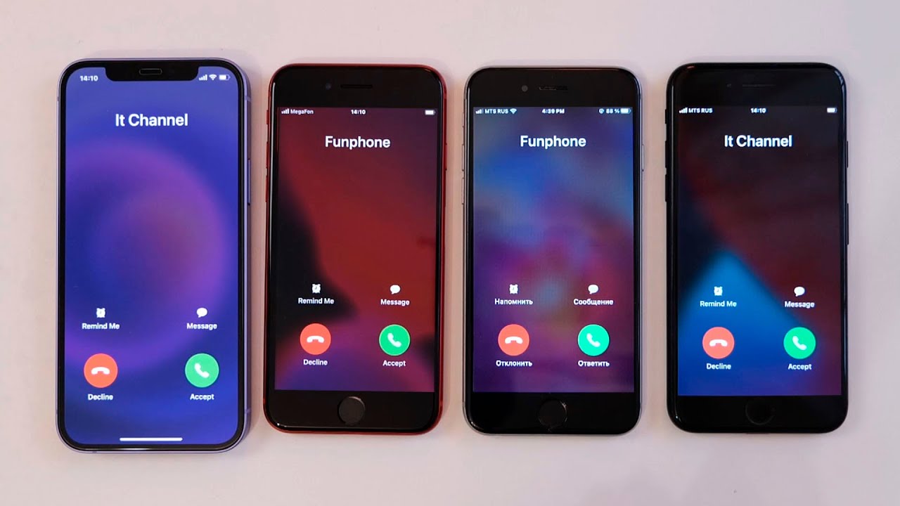 6 7 8 and 12 iPhone incoming call - YouTube