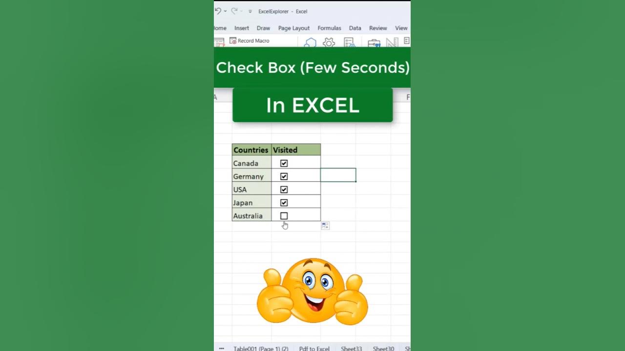 How To Create Checkbox In Excel Advanced Excel Tips And Tricks Excel Exceltips Youtube