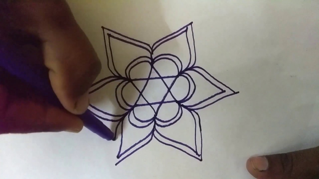 Simple Star Rangoli | Easy to Draw | Star Muggulu - YouTube